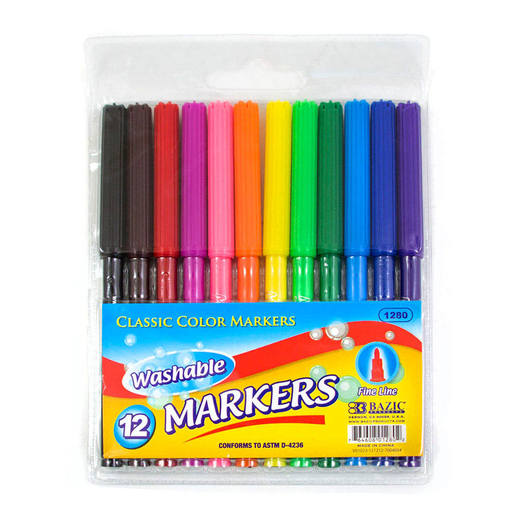 12 Color Fine Line Washable Watercolor Markers InStock Supplies 12 Color Fine Line Washable Watercolor Markers InStock Supplies
